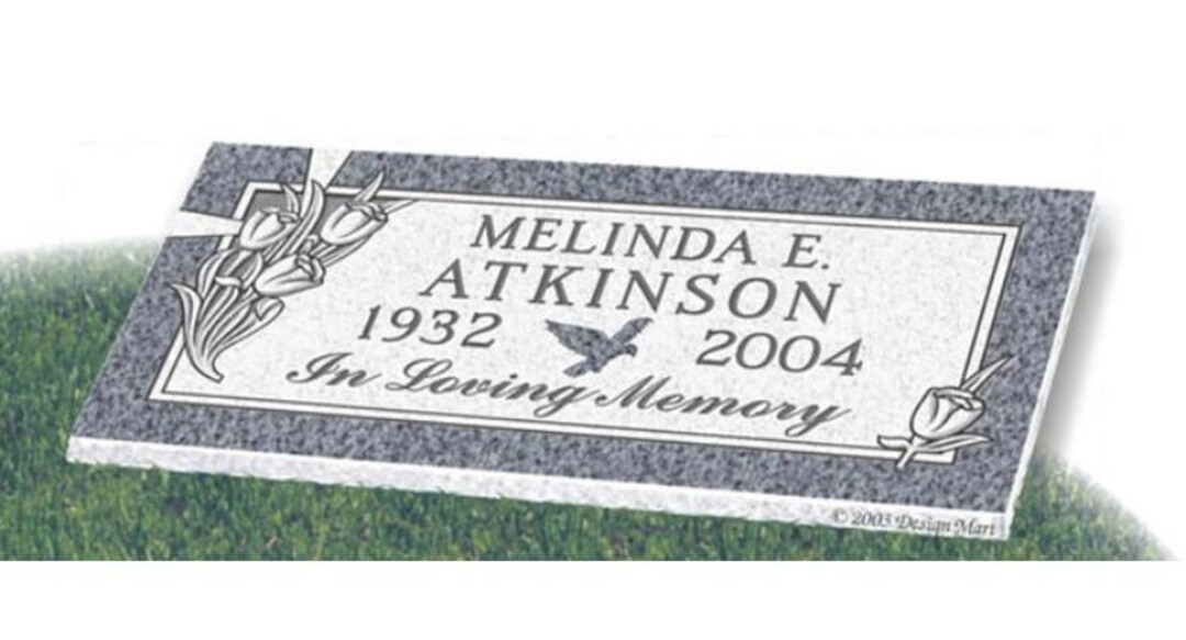 16x8x3” Flat Gray Granite Grave Marker - Etsy