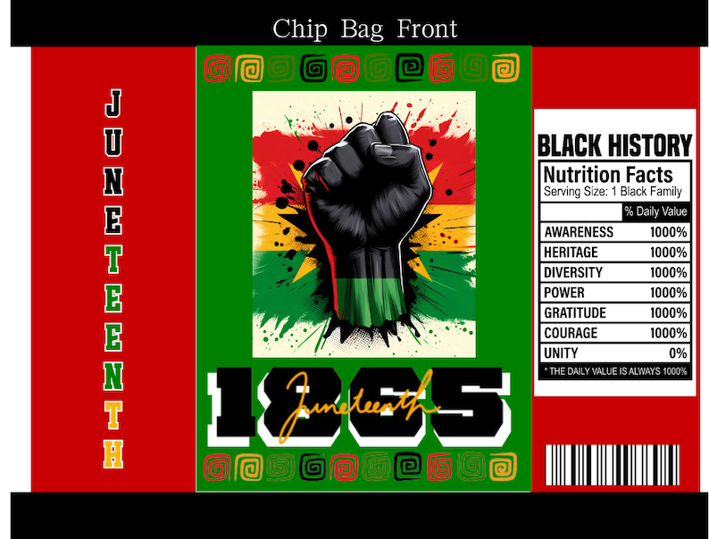 Editable Juneteenth Chip Bag and Water Bottle Digital Design-digital ...