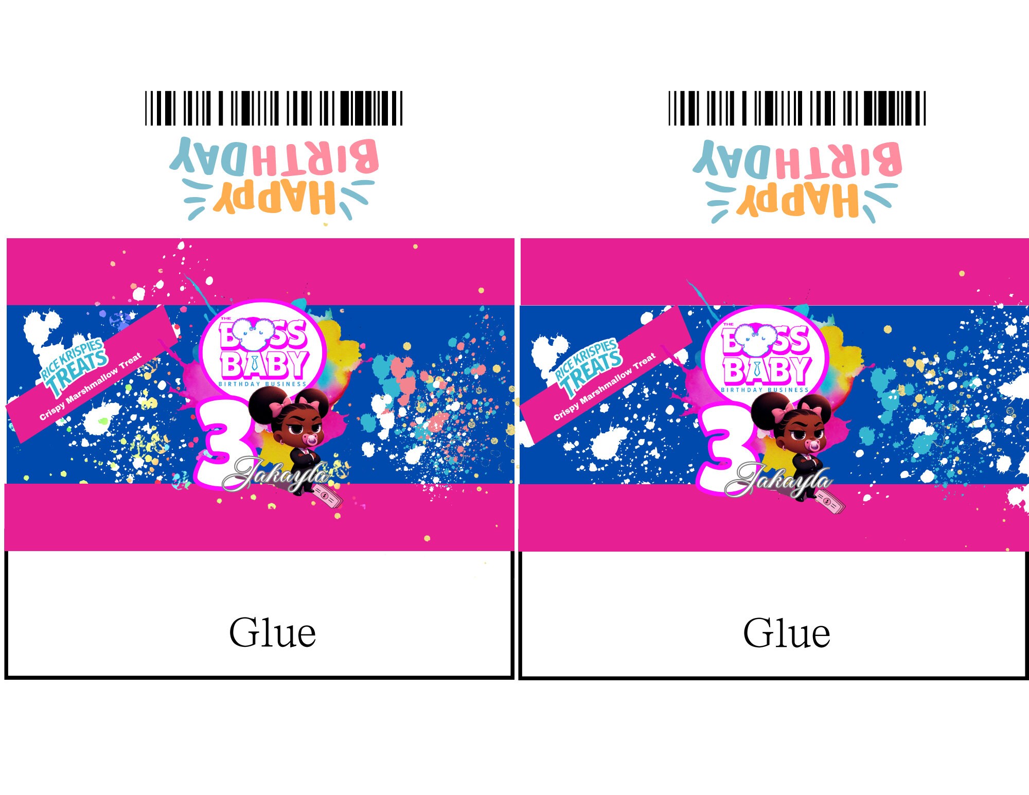 Boss Baby Girl Party Favors Editable Digital Templates (canva Only) - Etsy