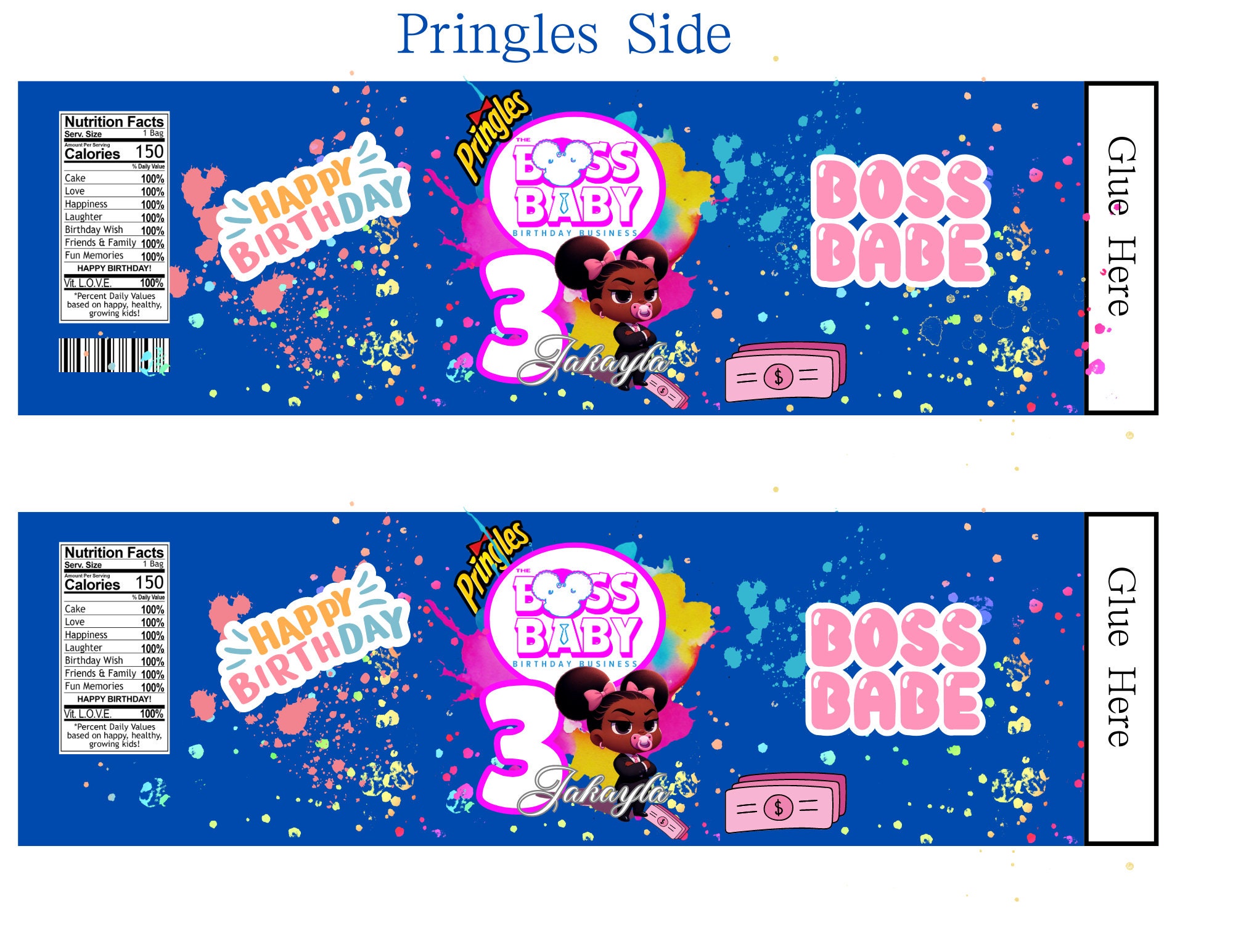 Boss Baby Girl Party Favors Editable Digital Templates (canva Only) - Etsy