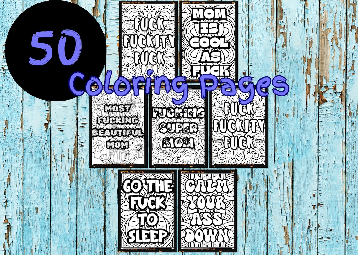 50 Mom Swear Words Coloring Pages | Curse Word Coloring Pages | Funny ...