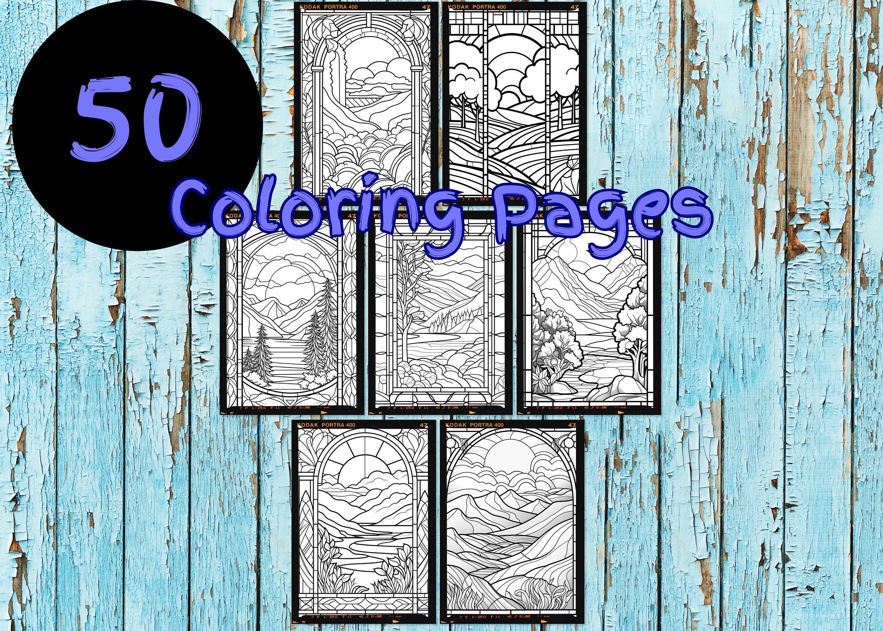 50 Stained Glass Landscape Coloring Pages | Stained Glass Art ...