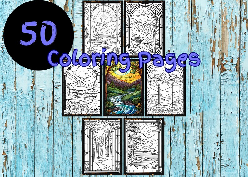 50 Stained Glass Landscape Coloring Pages | Stained Glass Art ...