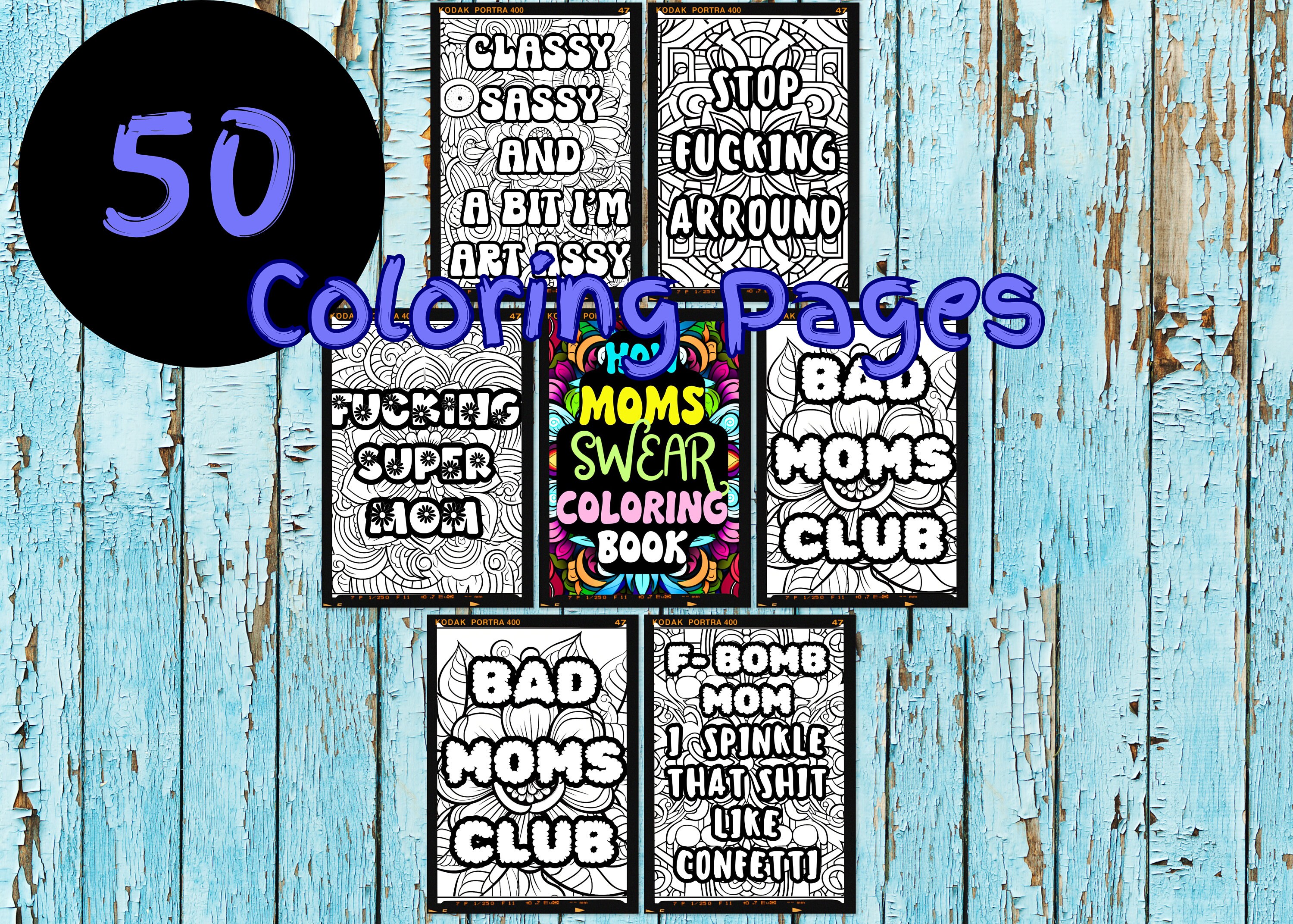50 Mom Swear Words Coloring Pages | Curse Word Coloring Pages | Funny ...