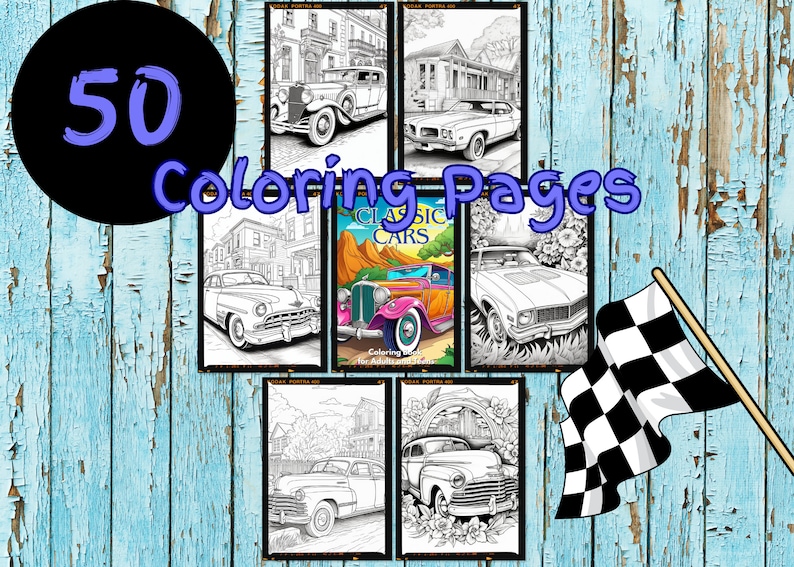 50 Classic Car Coloring Pages for Adults | Boys Coloring Pages | Resell ...