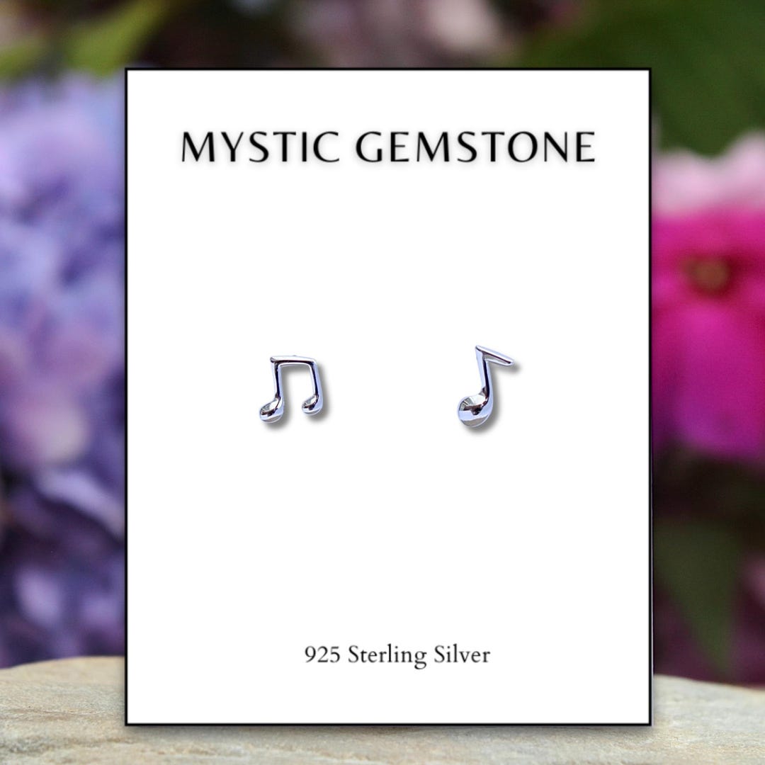Sterling Silver Music Notes Stud Earrings, Music Earrings, Music Note ...