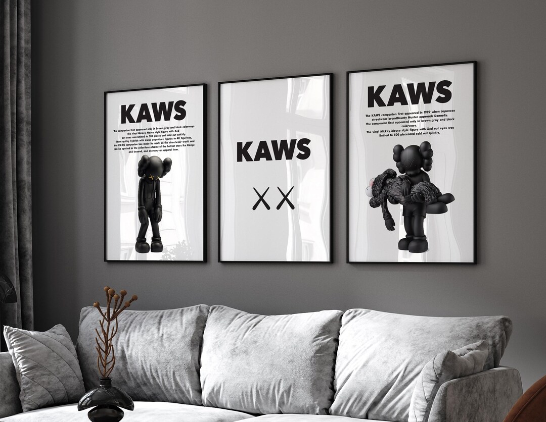 Hypebeast Kaws Poster Set of 3, Printable KAWS Poster, Hypebeast Toys ...