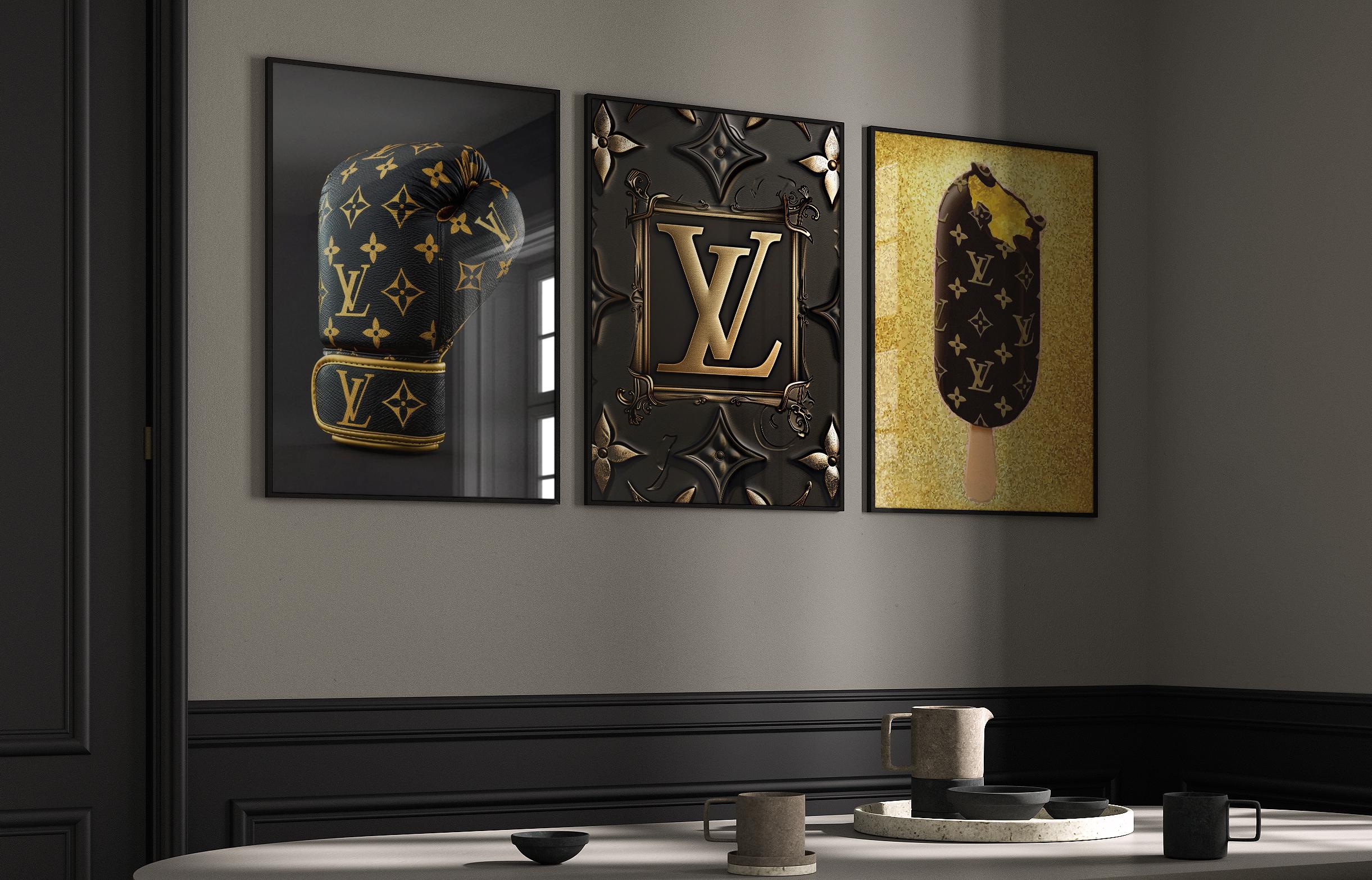 Louis Vuitton Poster Set of 3, Printable Gold Louis Vuitton Decor ...
