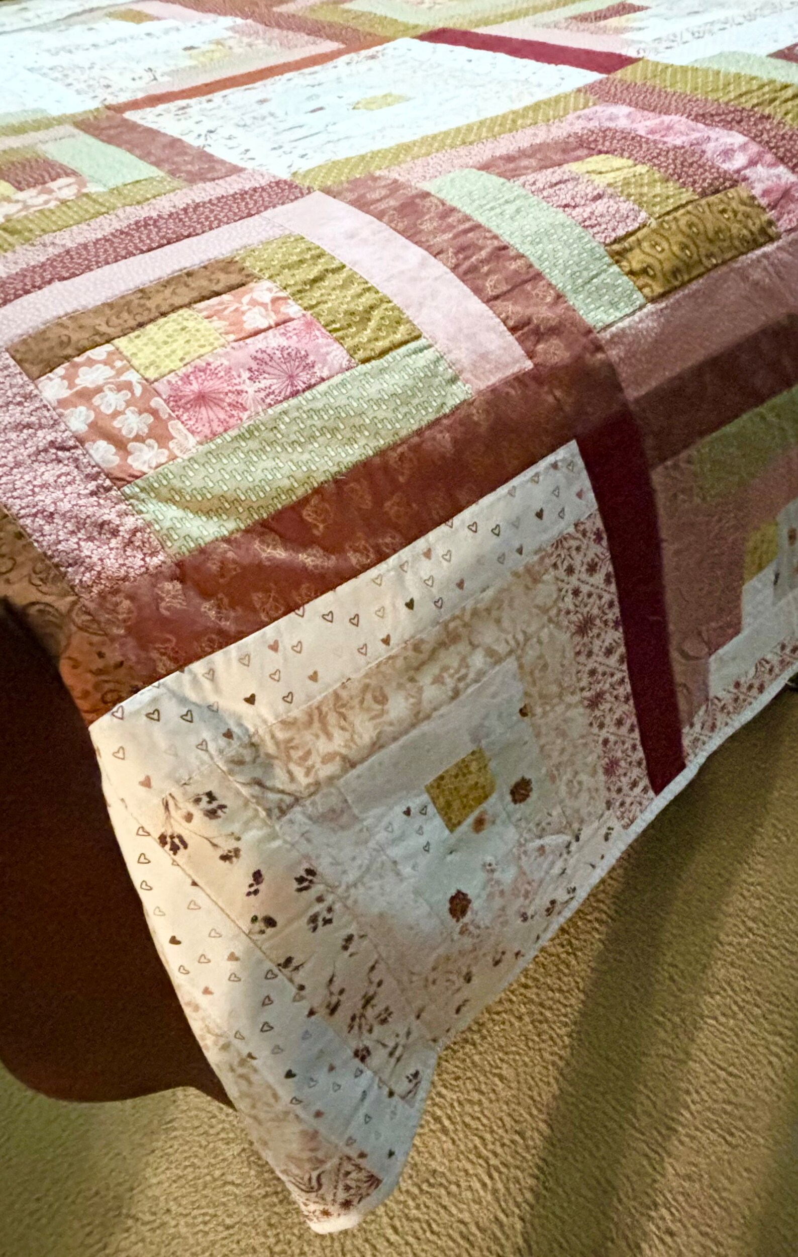 Handmade Artisan Log Cabin Style Quilt - Etsy