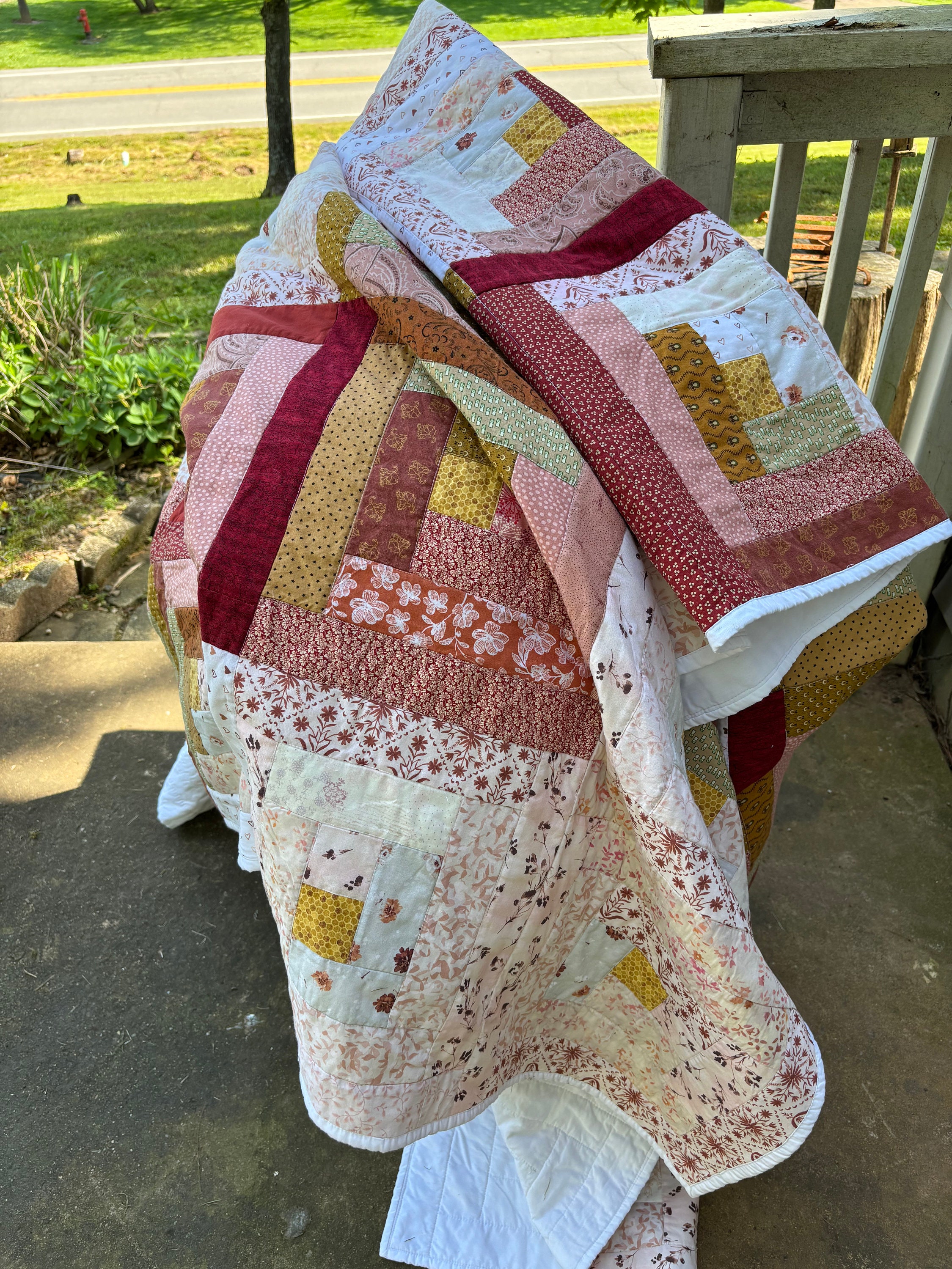 Handmade Artisan Log Cabin Style Quilt - Etsy