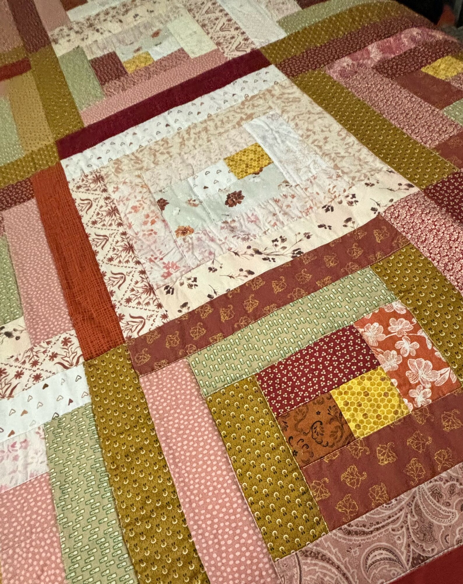 Handmade Artisan Log Cabin Style Quilt - Etsy