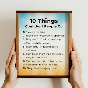 10 Things Confident People Do Wall Art, Inspirational Quote Print ...