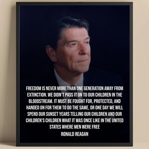 Ronald Reagan Freedom Quote Print, Inspirational Wall Art, Patriotic ...