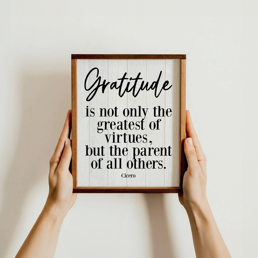 Gratitude Wall Art, Inspirational Quote Gift, Motivational Poster Gift ...