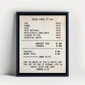 Christian Wall Art Print - "jesus Paid It All" - Inspirational ...