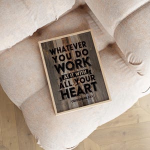 Inspirational Bible Verse Wall Art - "work at It With All Your Heart ...