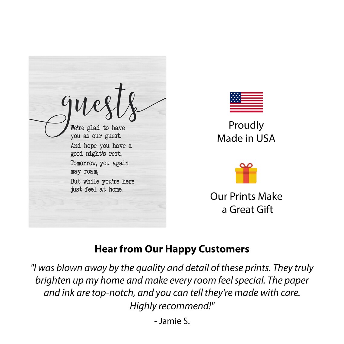 Guest Room Wall Art Print - "guests, We're Glad to Have You" - Welcome ...