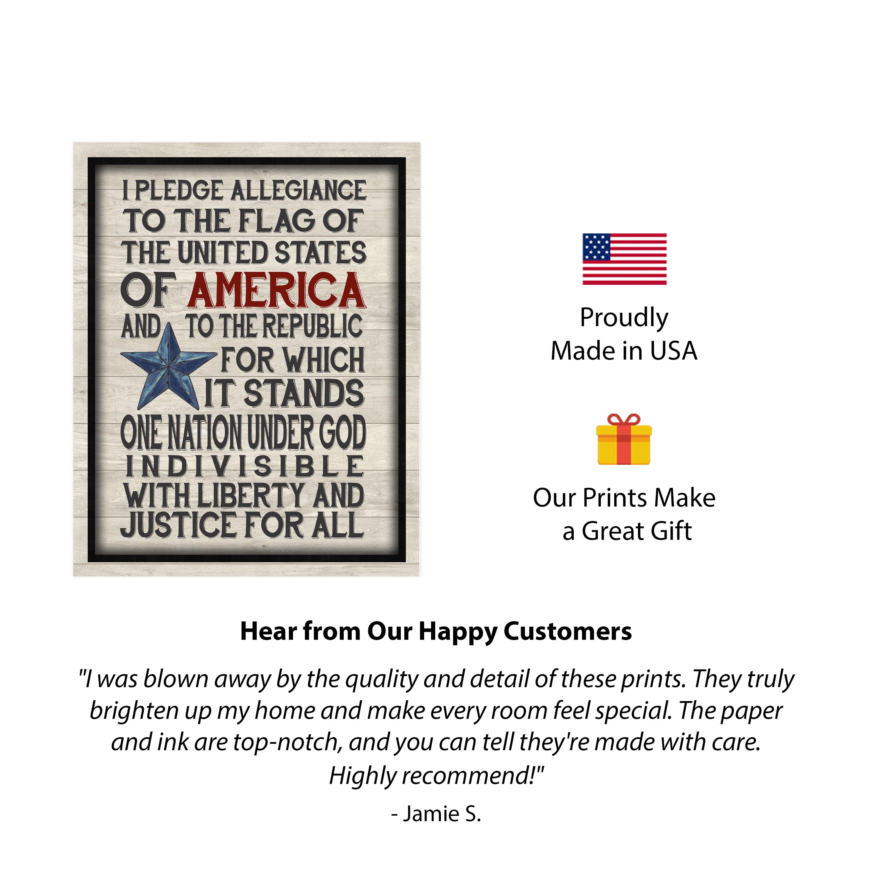American Pledge Wall Art - "i Pledge Allegiance" - Patriotic Home Decor ...