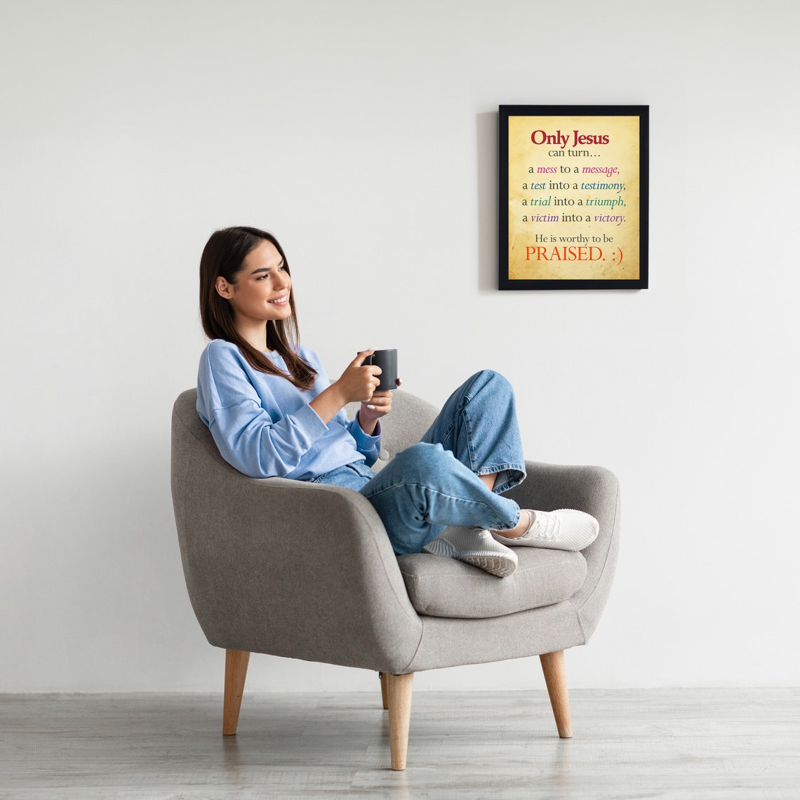Only Jesus Can Turn Mess to Message Poster, Christian Wall Art ...