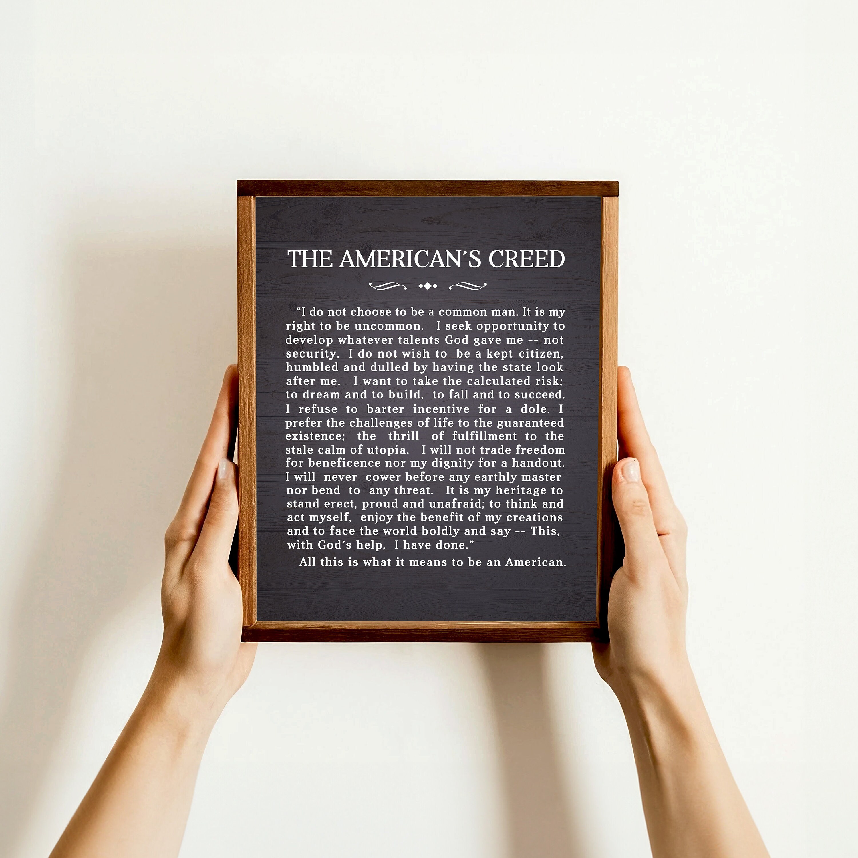 The American's Creed Wall Art Inspirational Patriotic Quote American ...