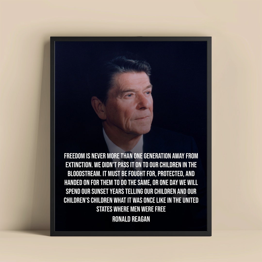 Ronald Reagan Freedom Quote Print, Inspirational Wall Art, Patriotic ...