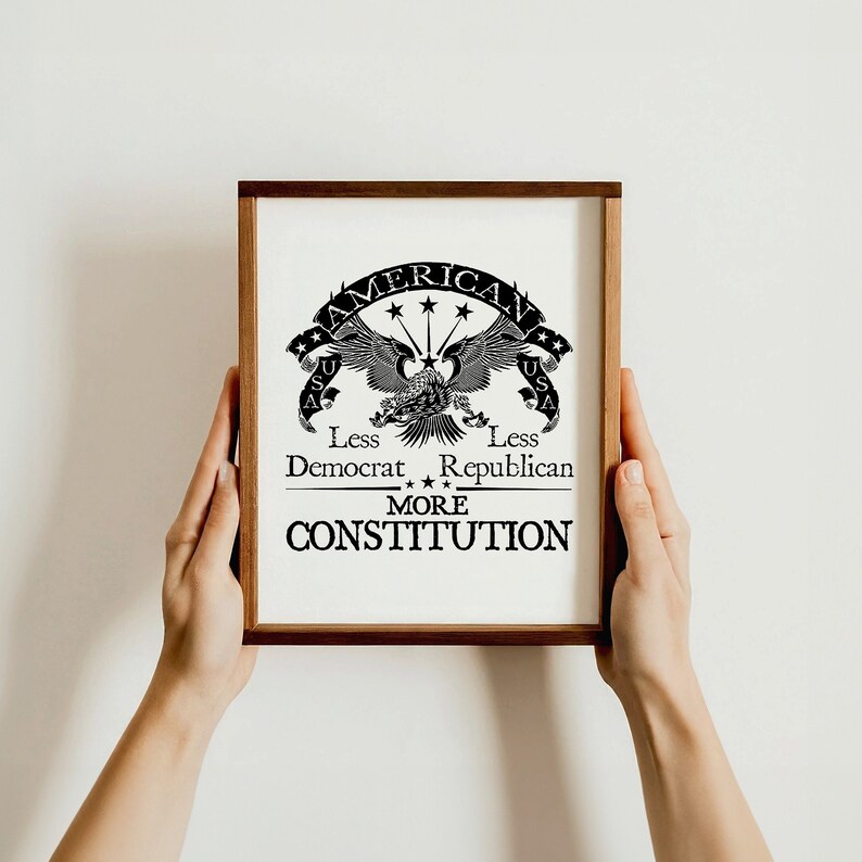 Constitutional Quote Wall Art Gift, Inspirational Home Decor, American ...