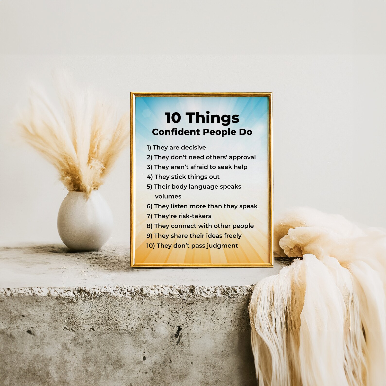 10 Things Confident People Do Wall Art, Inspirational Quote Print ...