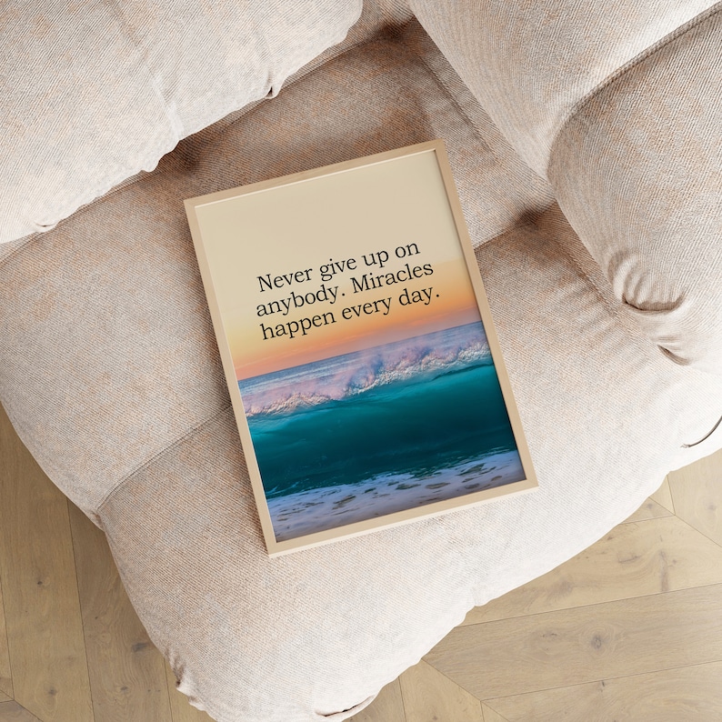 Miracles Happen Every Day Poster, Inspirational Quote Wall Art ...