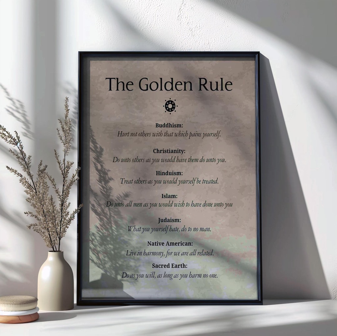 The Golden Rule Wall Art | Interfaith Inspirational Print | Religious ...