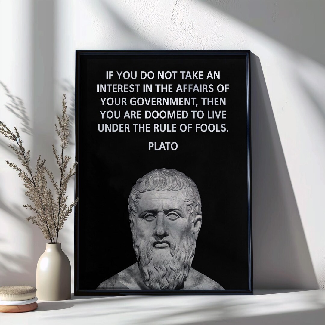 Plato Quote Wall Art | Political Philosophy Print | Government Wisdom ...