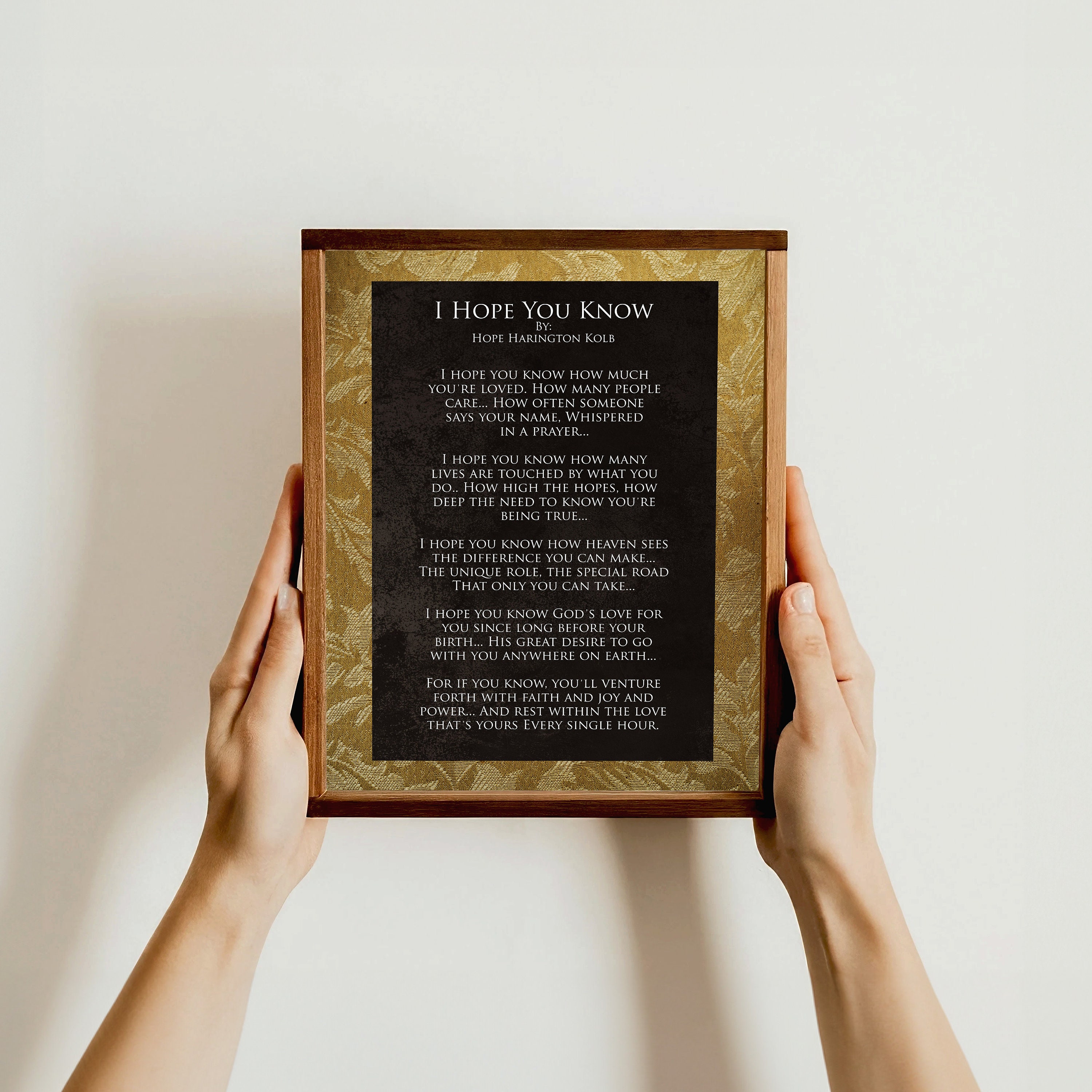 I Hope You Know Poem Wall Art, Inspirational Poem Gift, Poetry Gift ...