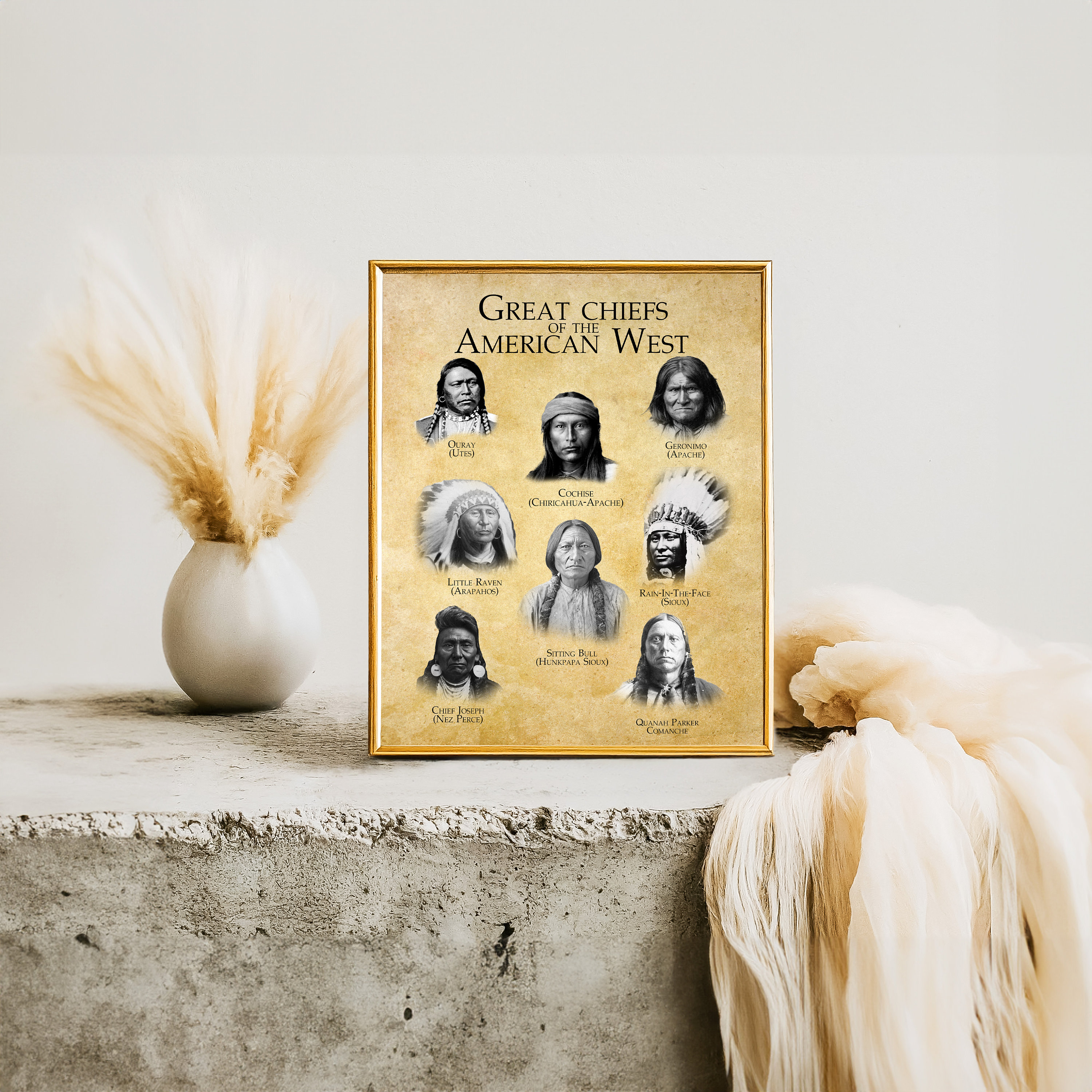 Great Chiefs of the American West Wall Art - Historical Native American ...