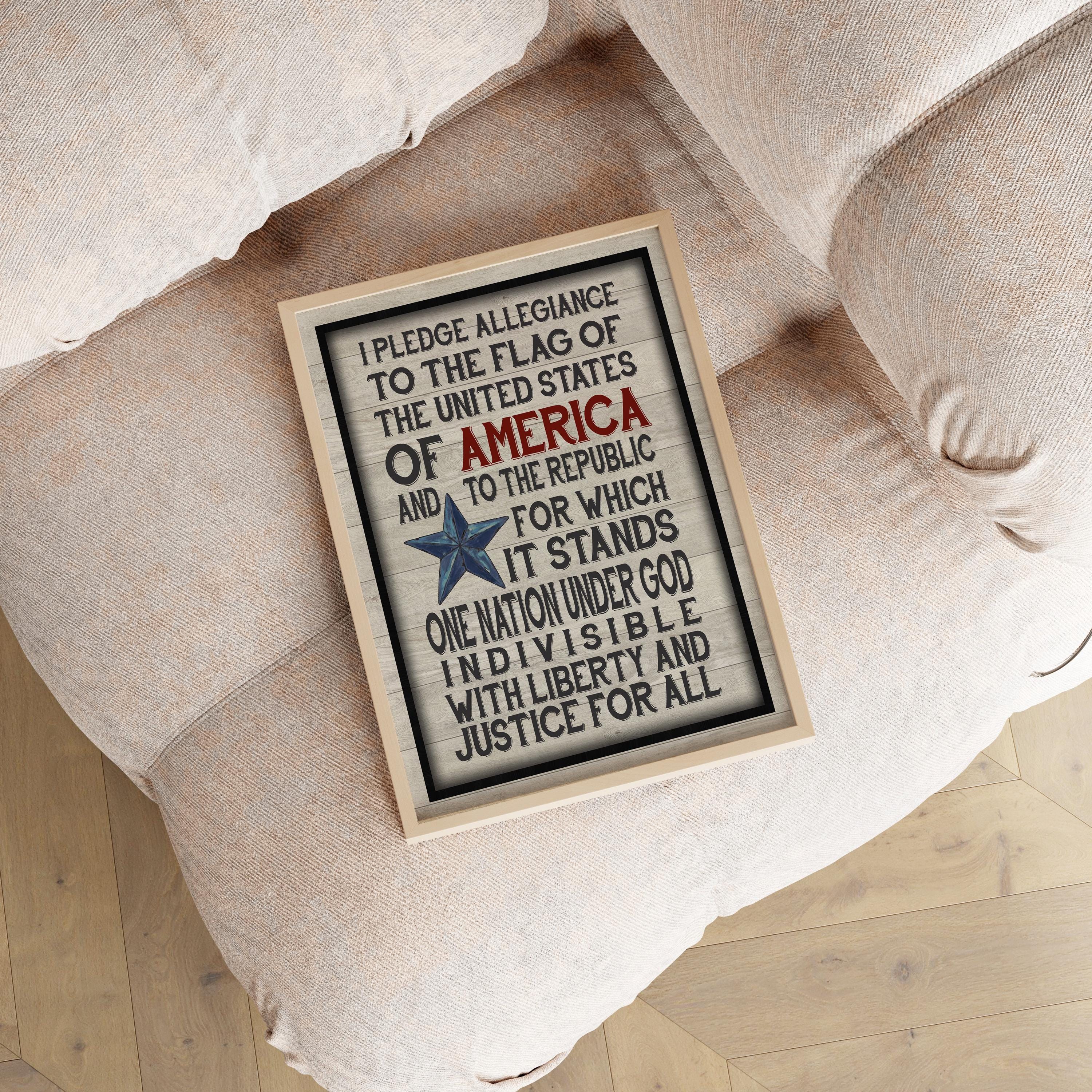 American Pledge Wall Art i Pledge Allegiance Patriotic Home Decor USA ...