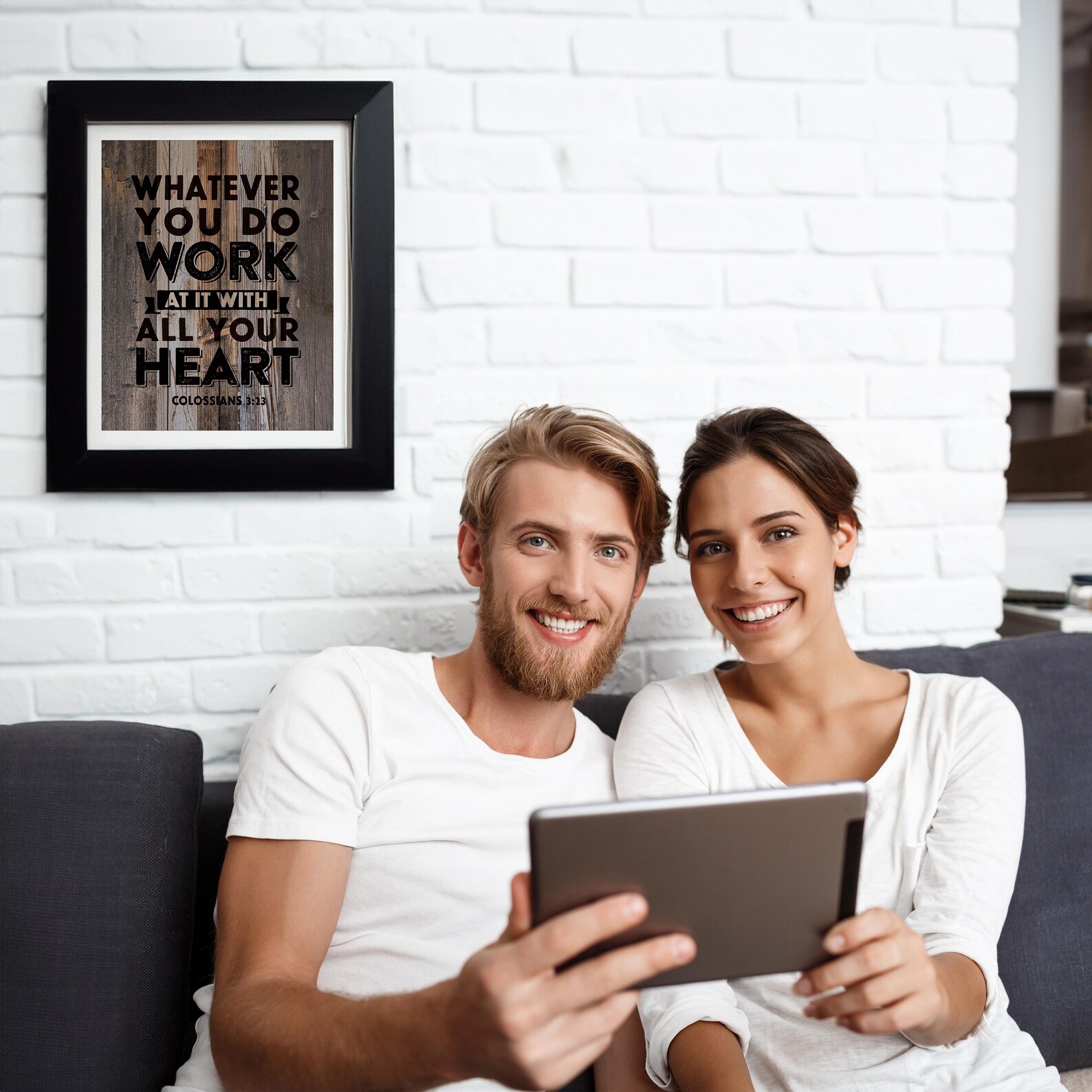 Inspirational Bible Verse Wall Art - "work at It With All Your Heart ...