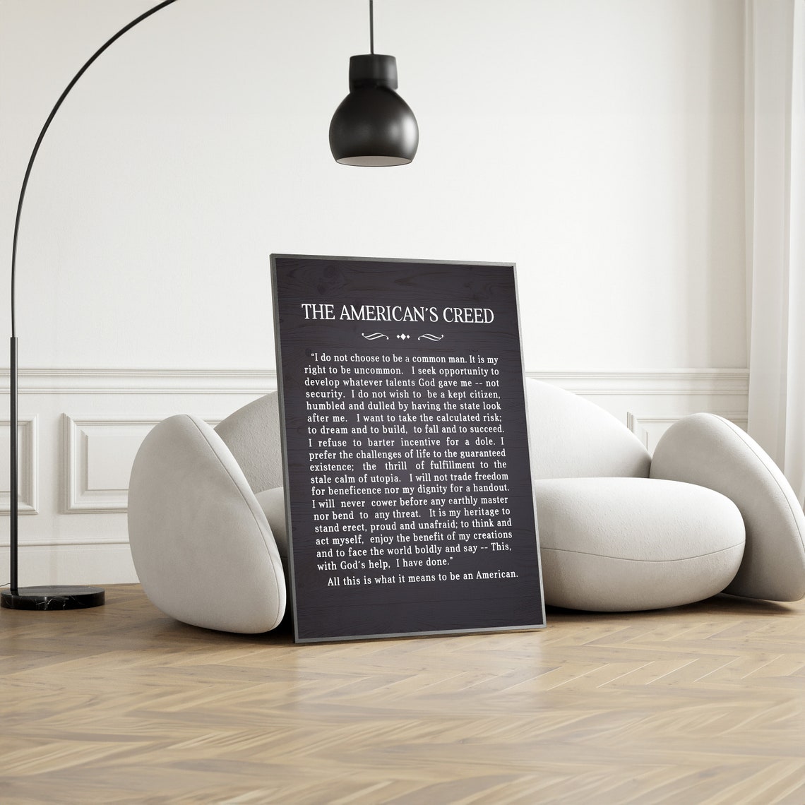 The American's Creed Wall Art Inspirational Patriotic Quote American ...