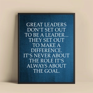Great Leaders Quote Wall Art Inspirational Leadership Print ...