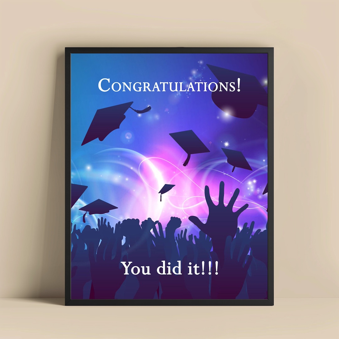 Graduation Congratulations Print, Inspirational Graduation Poster ...