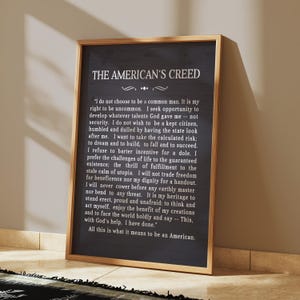 The American’s Creed Wall Art | Patriotic Quote Print | Freedom ...