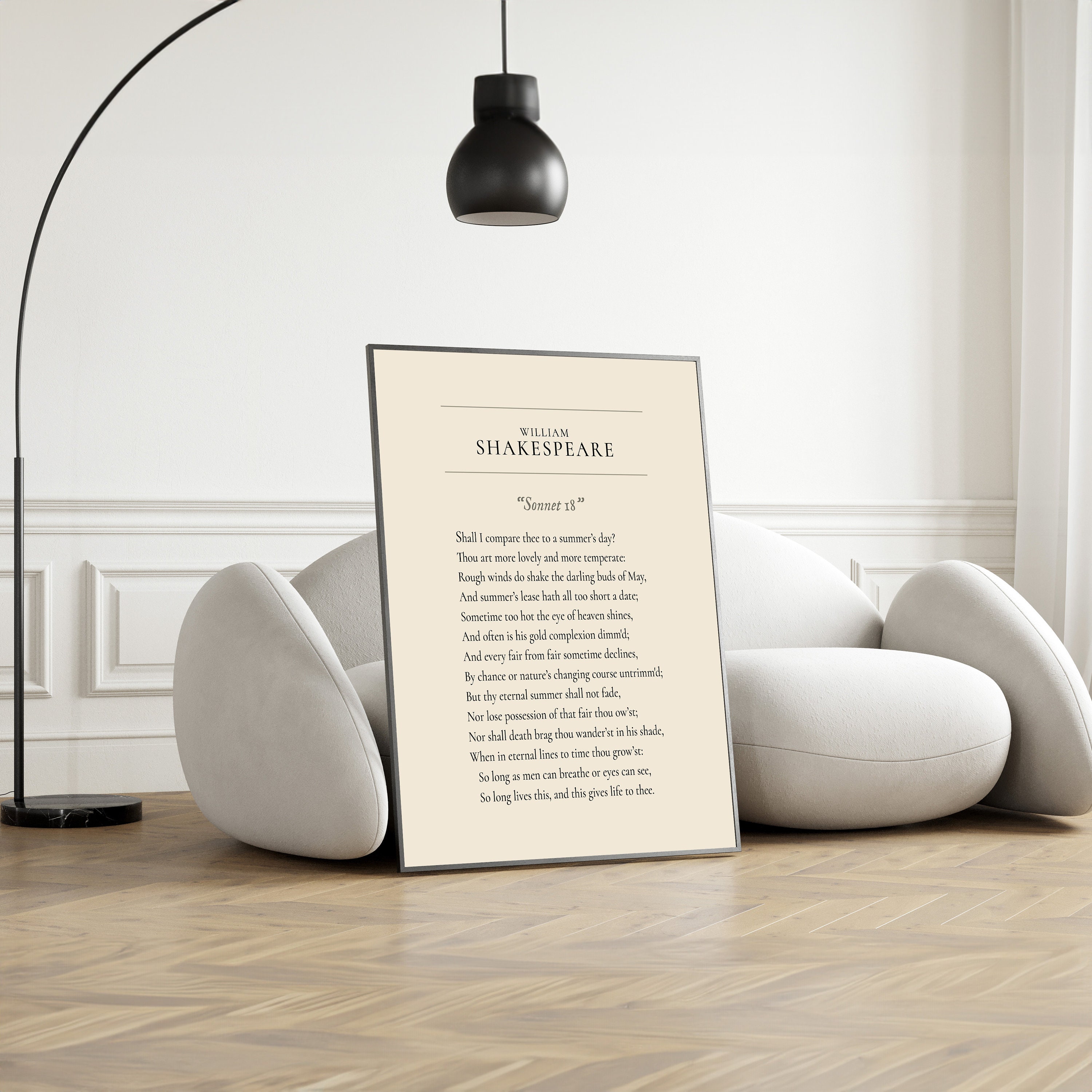 Shakespeare Sonnet 18 Wall Art Gift, Literary Print, Classic Poetry ...