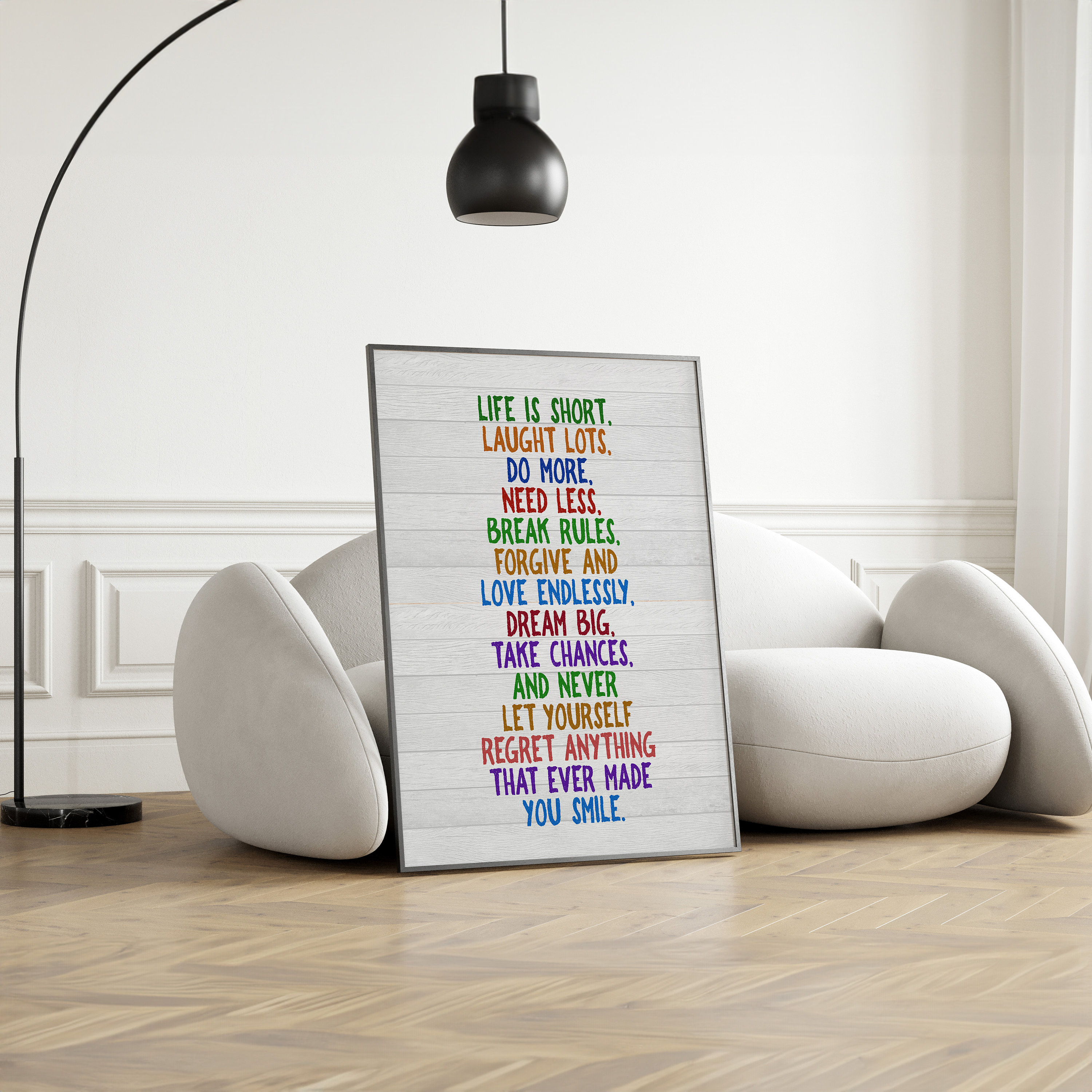 Life is Short Inspirational Wall Art, Motivational Quote Print Gift ...