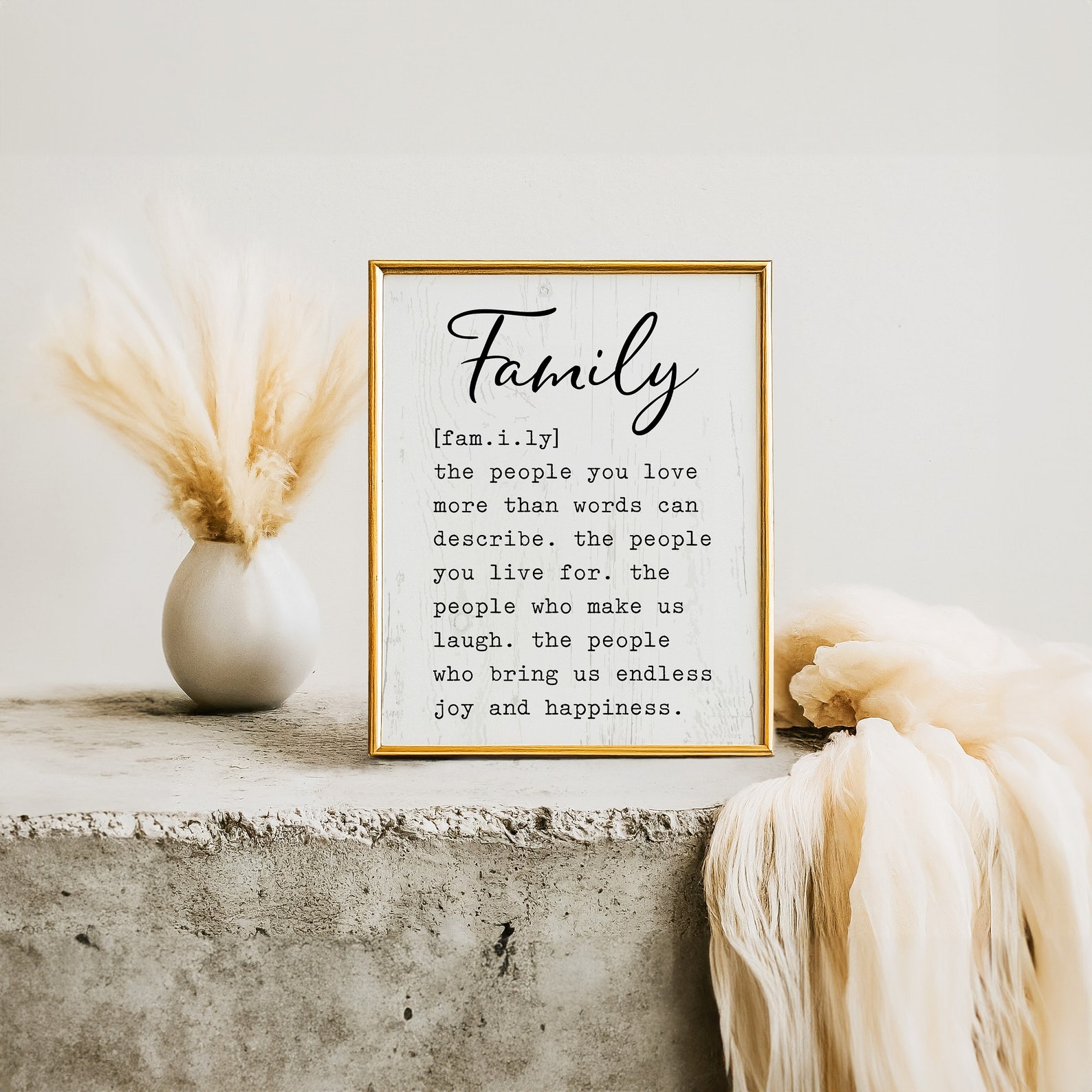 Family Definition Wall Art Gift, Inspirational Family Quote Print, Home ...