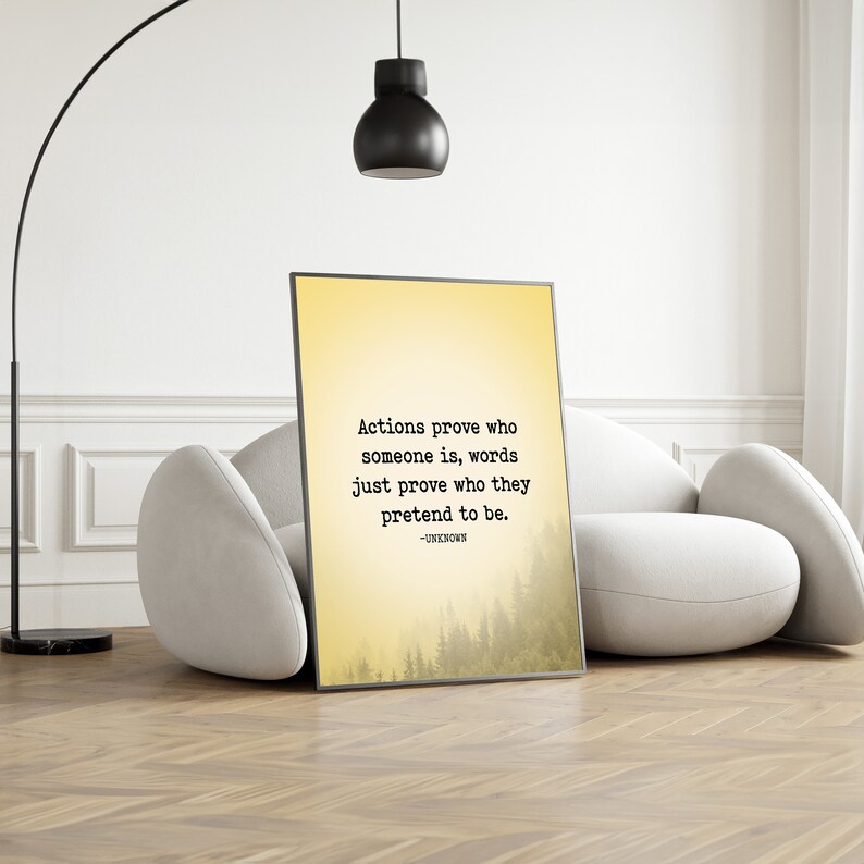 Actions Prove Who Someone is Wall Art - Inspirational Quote Poster ...