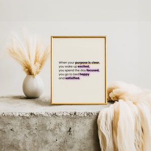 Motivational Quote Wall Art, Positive Affirmation Print, Daily Focus ...