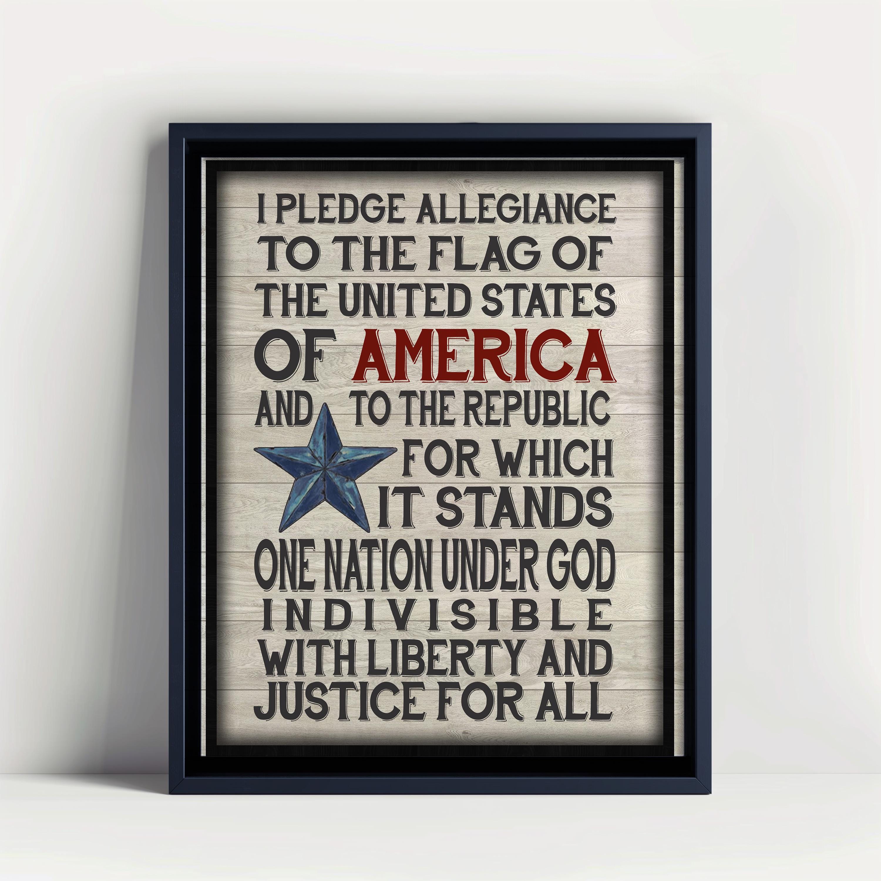 American Pledge Wall Art - "i Pledge Allegiance" - Patriotic Home Decor ...