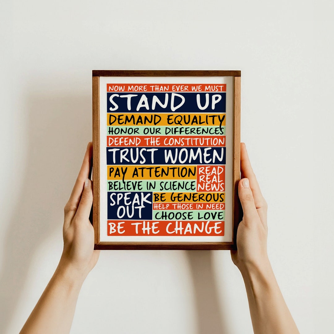 Stand up Wall Art, Social Justice Art Gift, Motivational Poster Gift ...