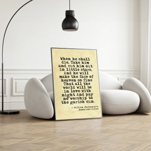 Shakespeare Quote Print, Romeo and Juliet Wall Art, Literary Home Decor ...