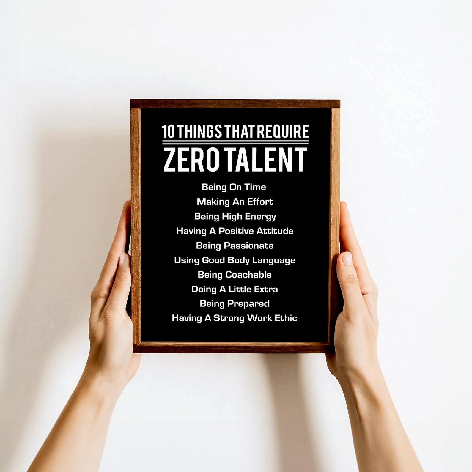 10 Things That Require Zero Talent Print, Motivational Office Wall Art ...