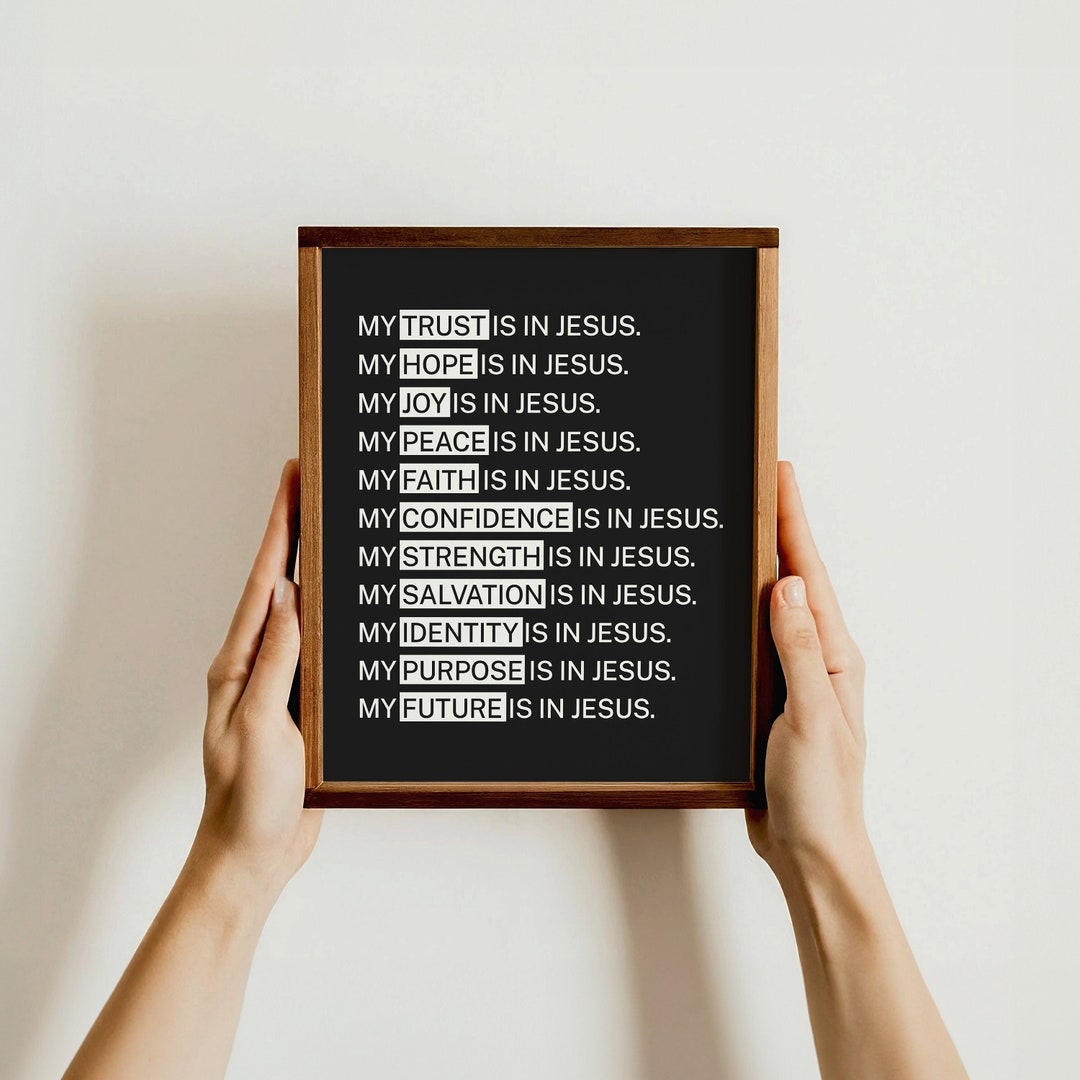 Christian Affirmation Wall Art, Gift for Believers, Jesus Faith Quote ...