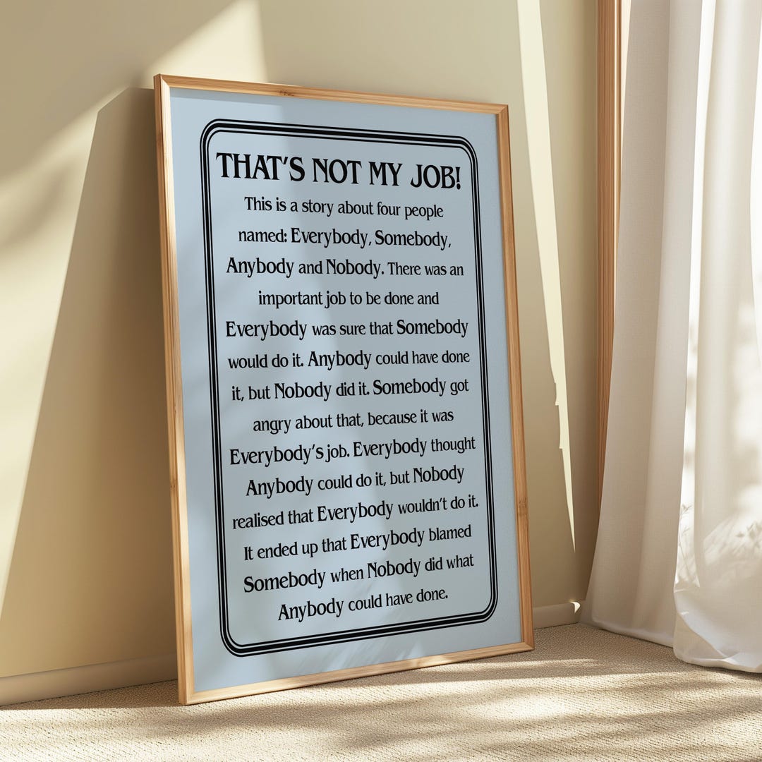 Funny Office Wall Art, 'that's Not My Job!' Framed Motivational Quote ...