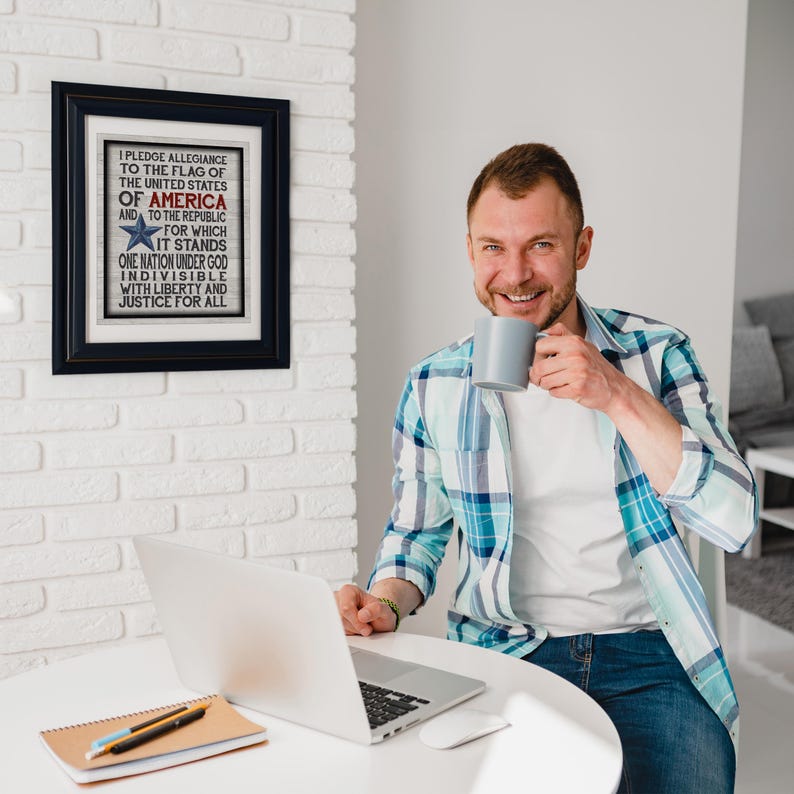 American Pledge Wall Art i Pledge Allegiance Patriotic Home Decor USA ...